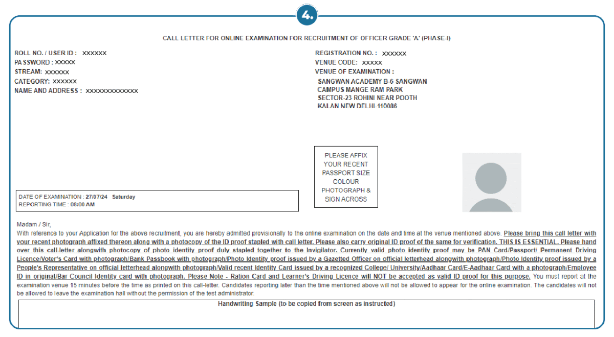 SEBI Grade A Admit Card 2025 - Ekosh Online