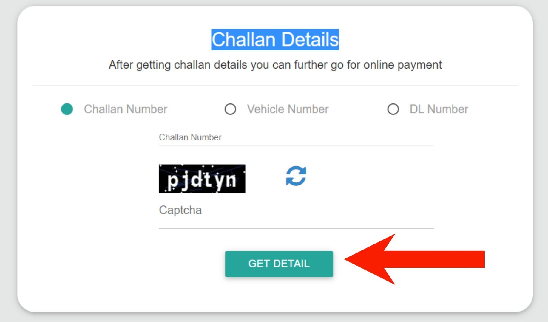 Login To E-Challan system - Ekosh Online